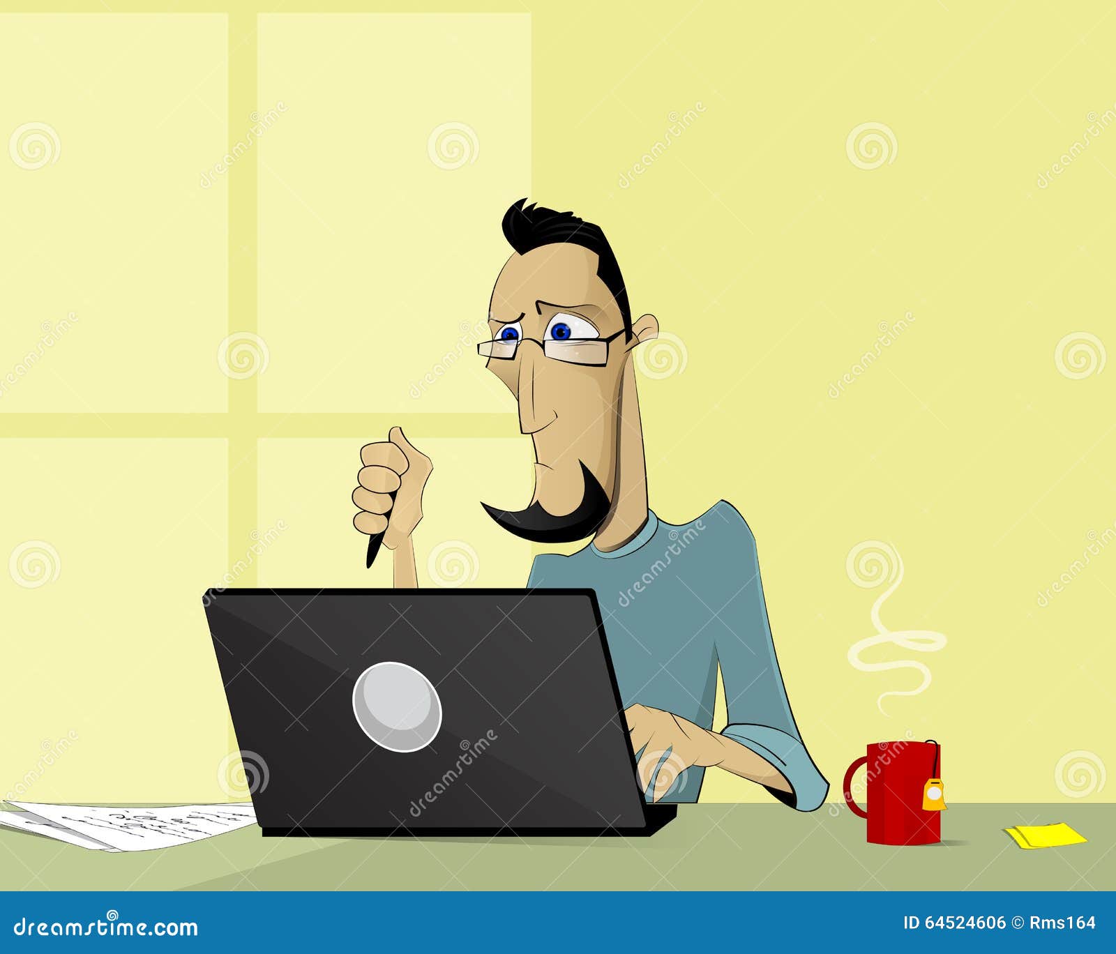 Computer working concept stock vector. Illustration of business - 64524606