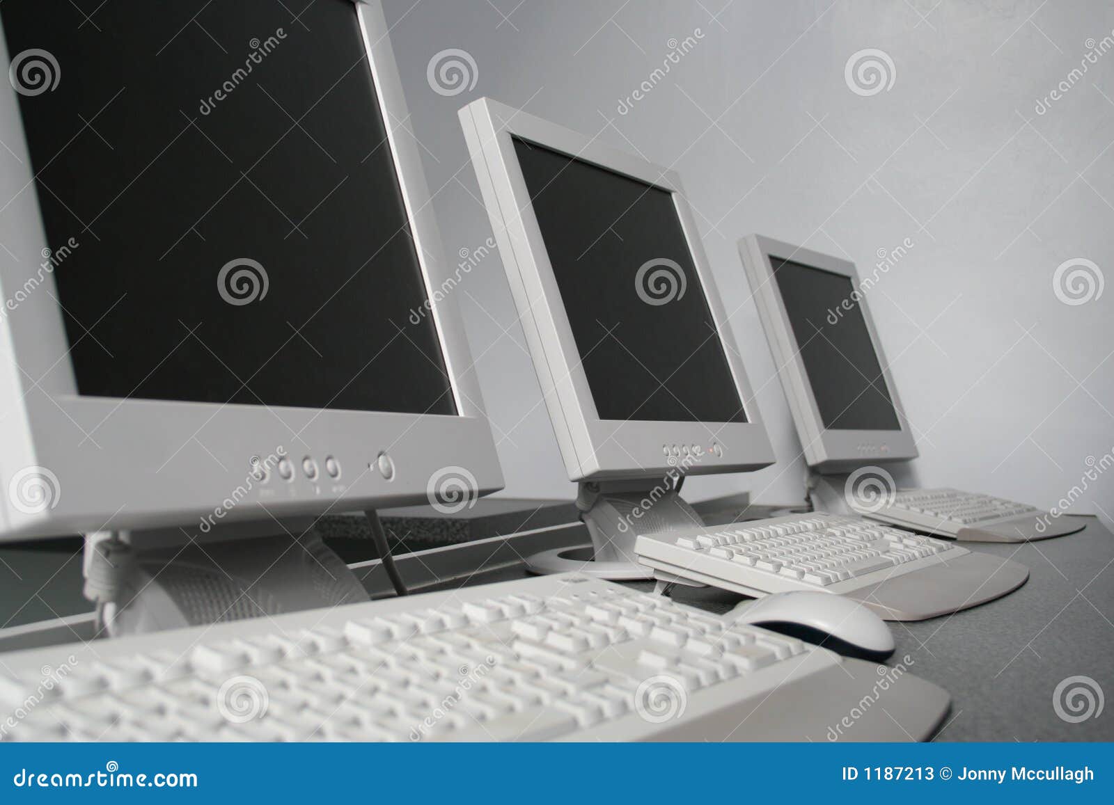 Computer Workstations stock image. Image of classroom - 1187213