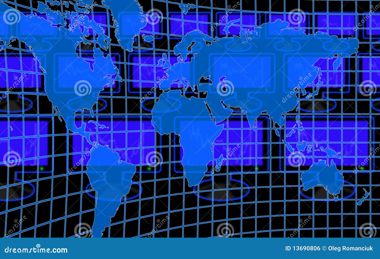 Computer world stock illustration. Illustration of liquid - 13690806