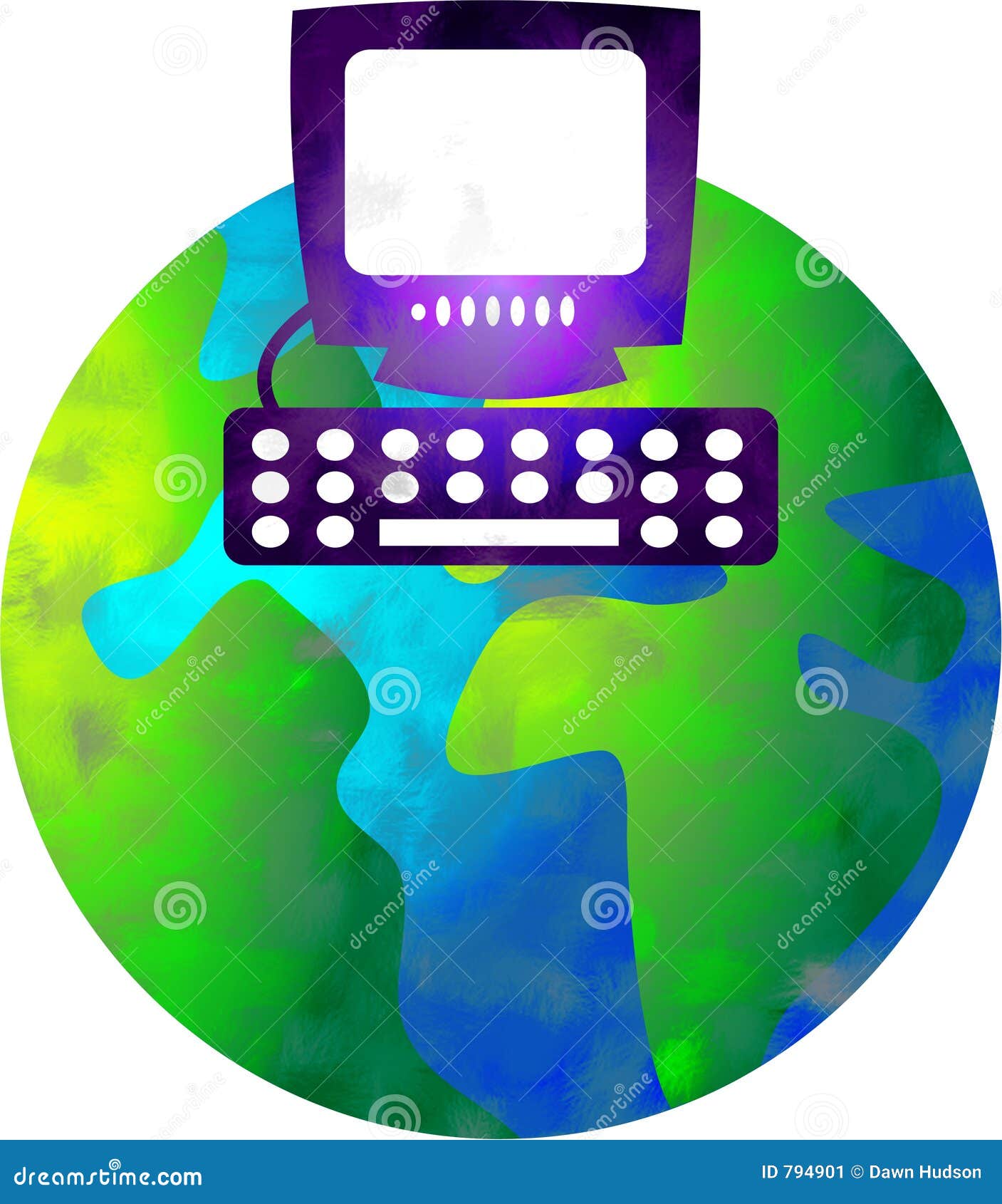 Computer world stock illustration. Illustration of world - 794901