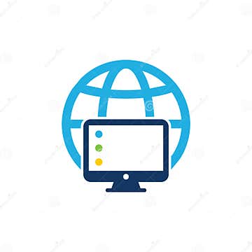 Computer World Logo Icon Design Stock Vector - Illustration of laptop ...