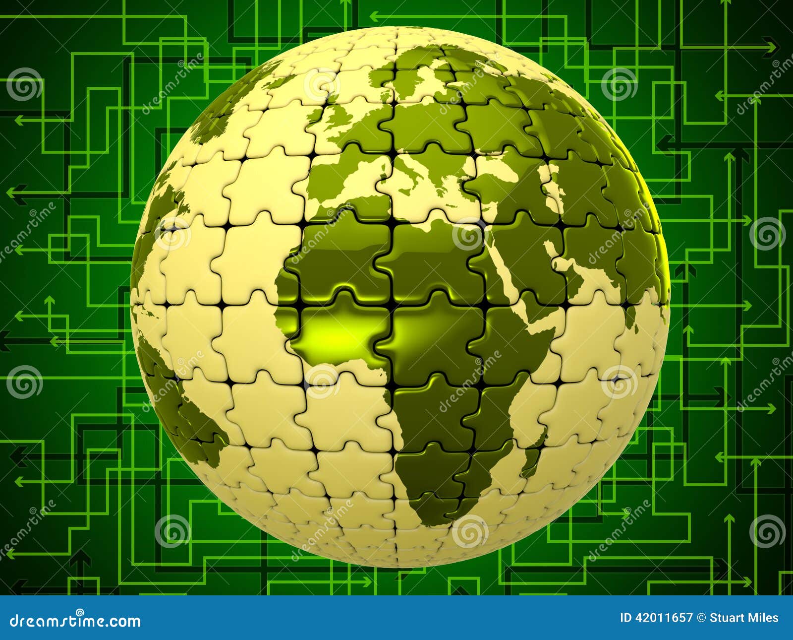 Computer World Shows Lan Network and Communication Stock Illustration ...