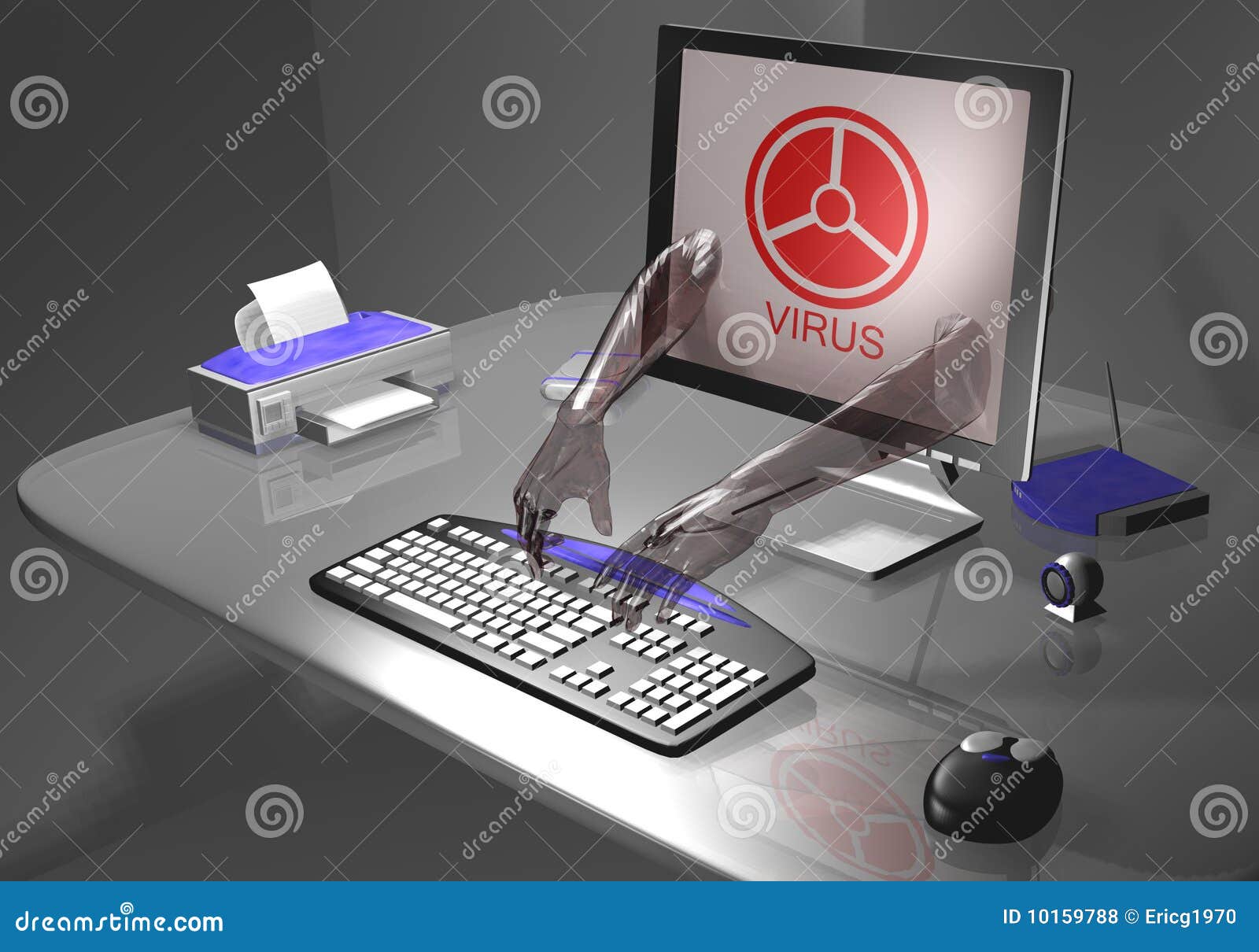 Computer Worm Icon In Cartoon Style Isolated On White Background ...