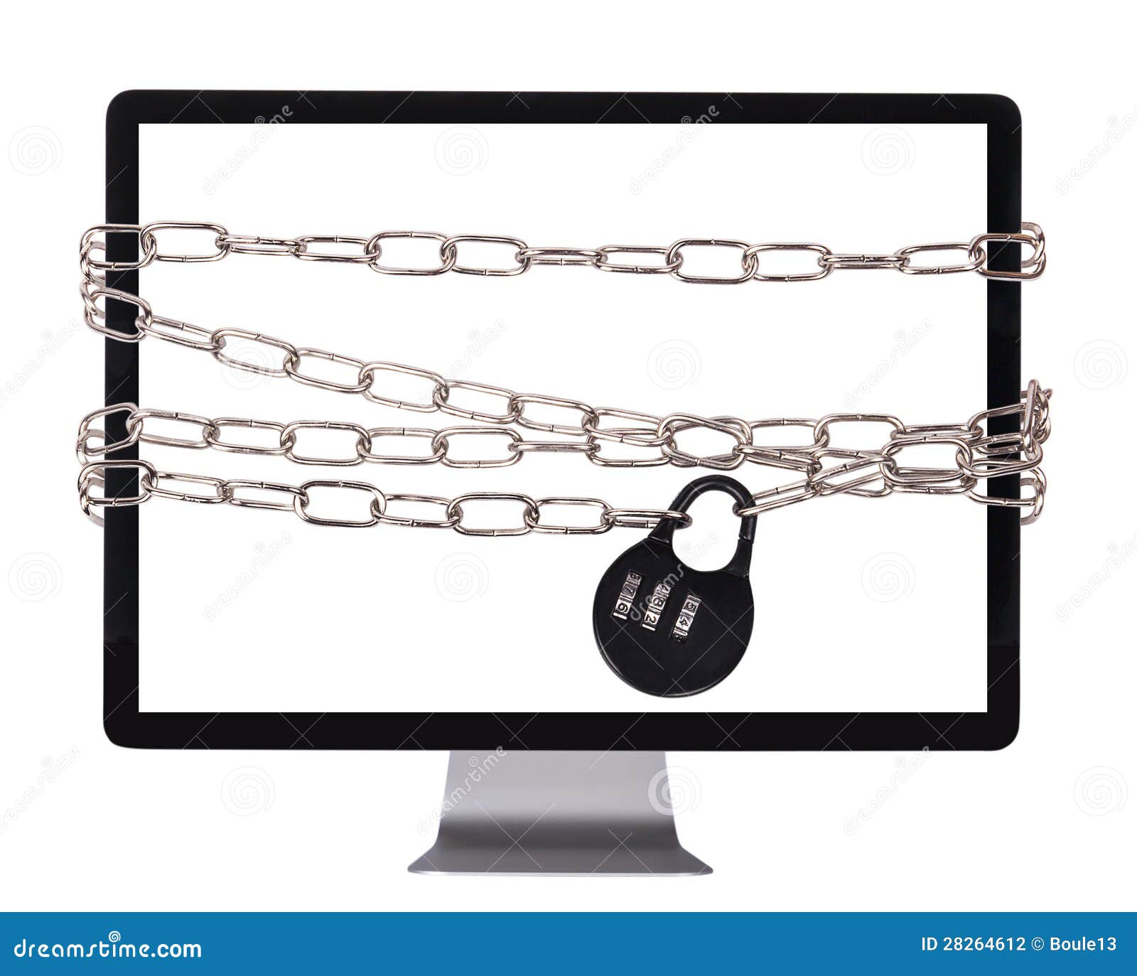 Computer Wrapped in Chains Security Concept Stock Photo - Image of ...