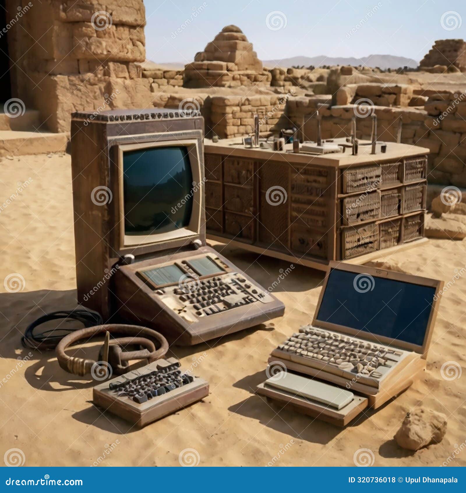Computer in year 3000 stock illustration. Illustration of technology ...