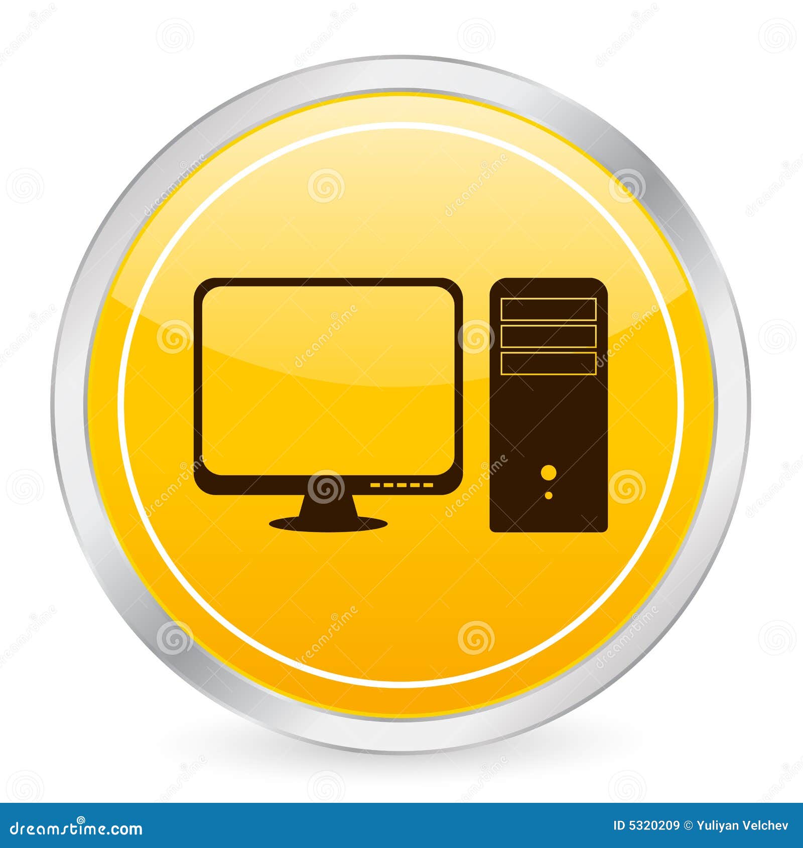 Computer Yellow Circle Icon Stock Vector - Illustration of navigation ...