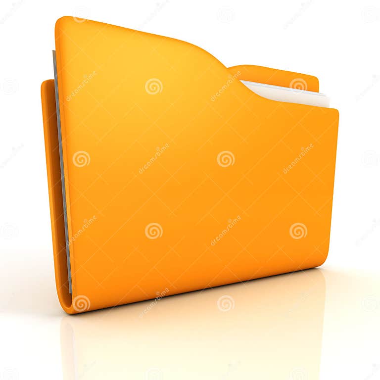 Computer Yellow Folder Icon on White Background Stock Illustration ...