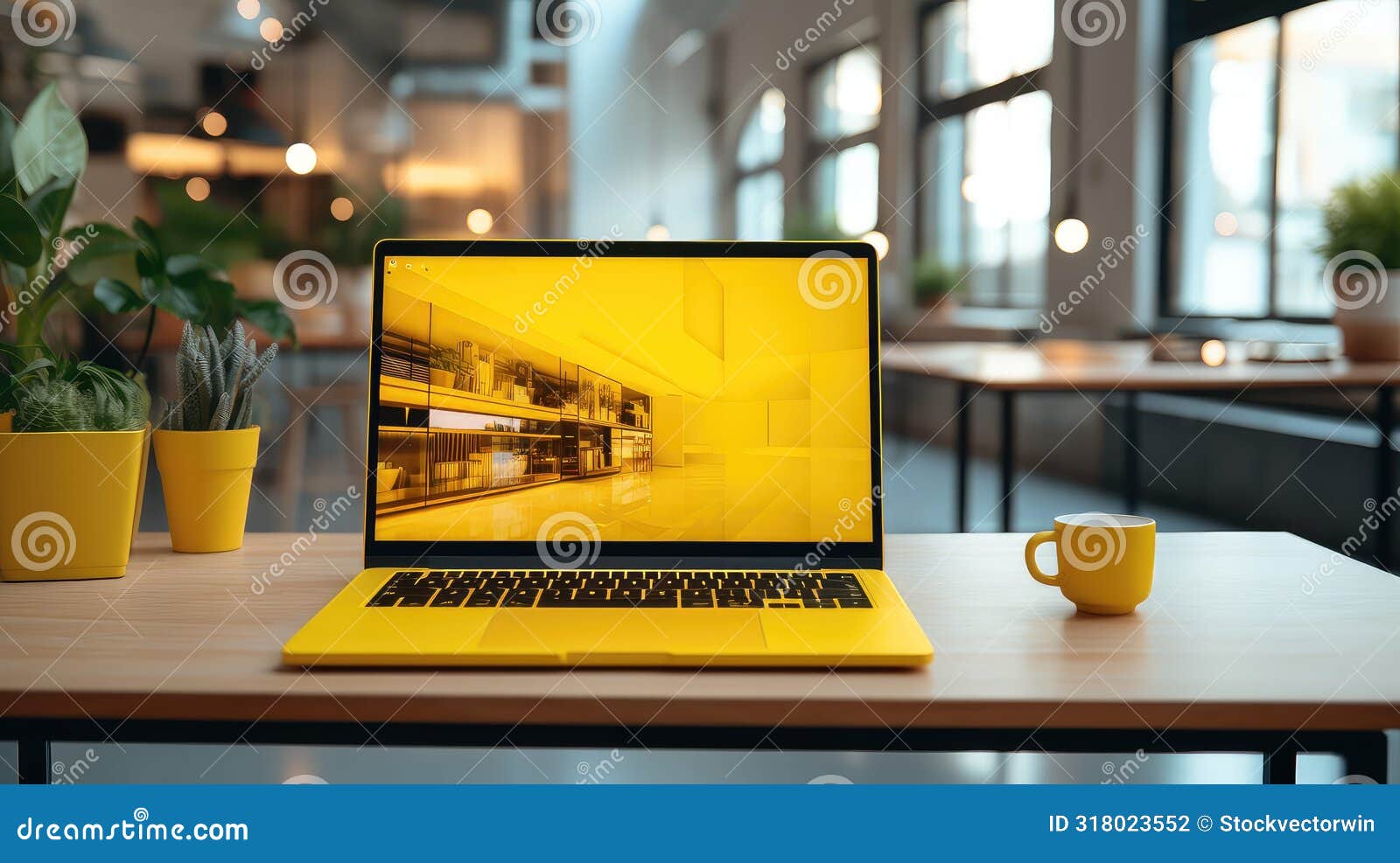 Computer yellow technology stock illustration. Illustration of keyboard ...