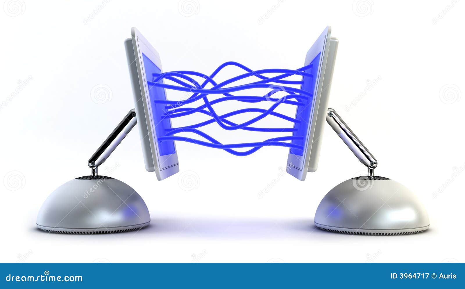 Computer Zwei Sind Einander Verbunden Stock Abbildung - Illustration ...