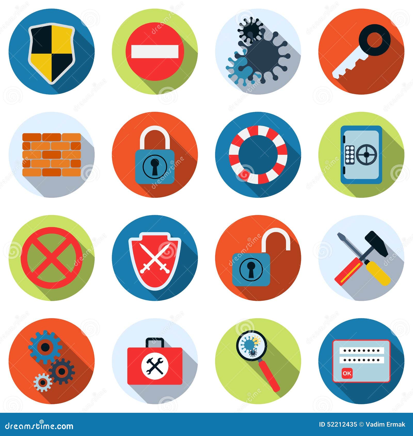 Computerbeveiliging Vectorpictogrammen Vector Illustratie ...