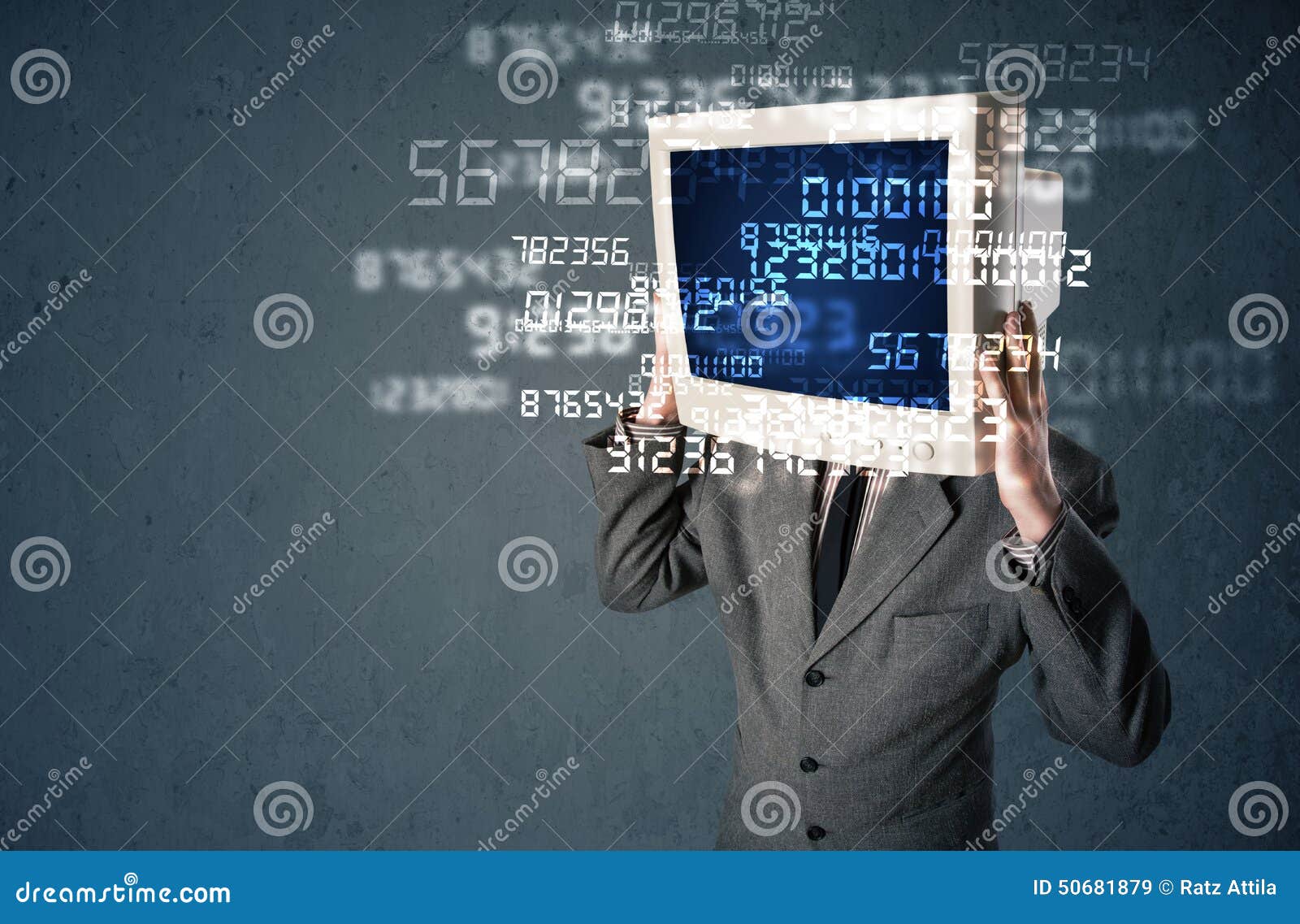 COMPUTERdatenkonzept Des Menschlichen Cybermonitor-PC Rechen Stockbild ...