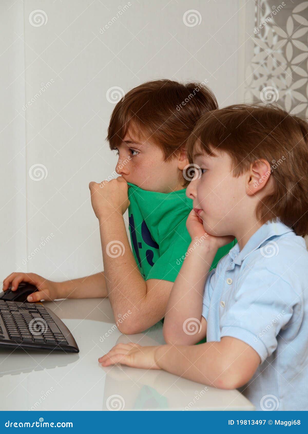 Computergames stock image. Image of children, brothers - 19813497
