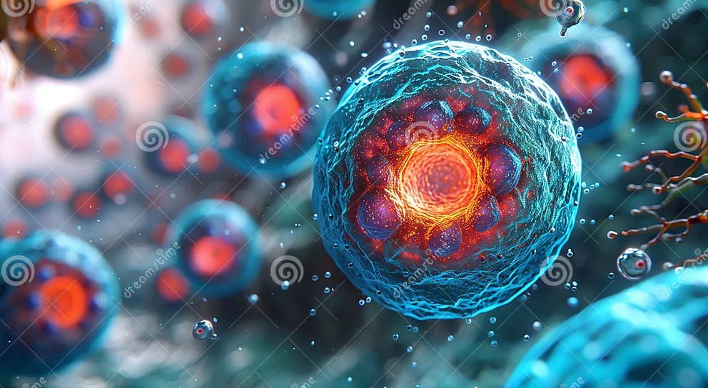 Computergenerated Image of Cells Forming a Red Center Surrounded by ...