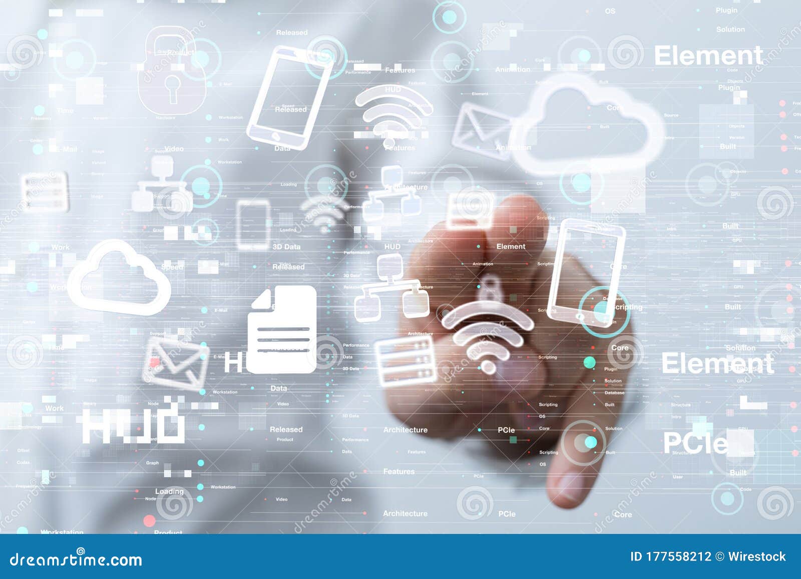 A Computering Cloud Computing and Files Stock Photo - Image of ...