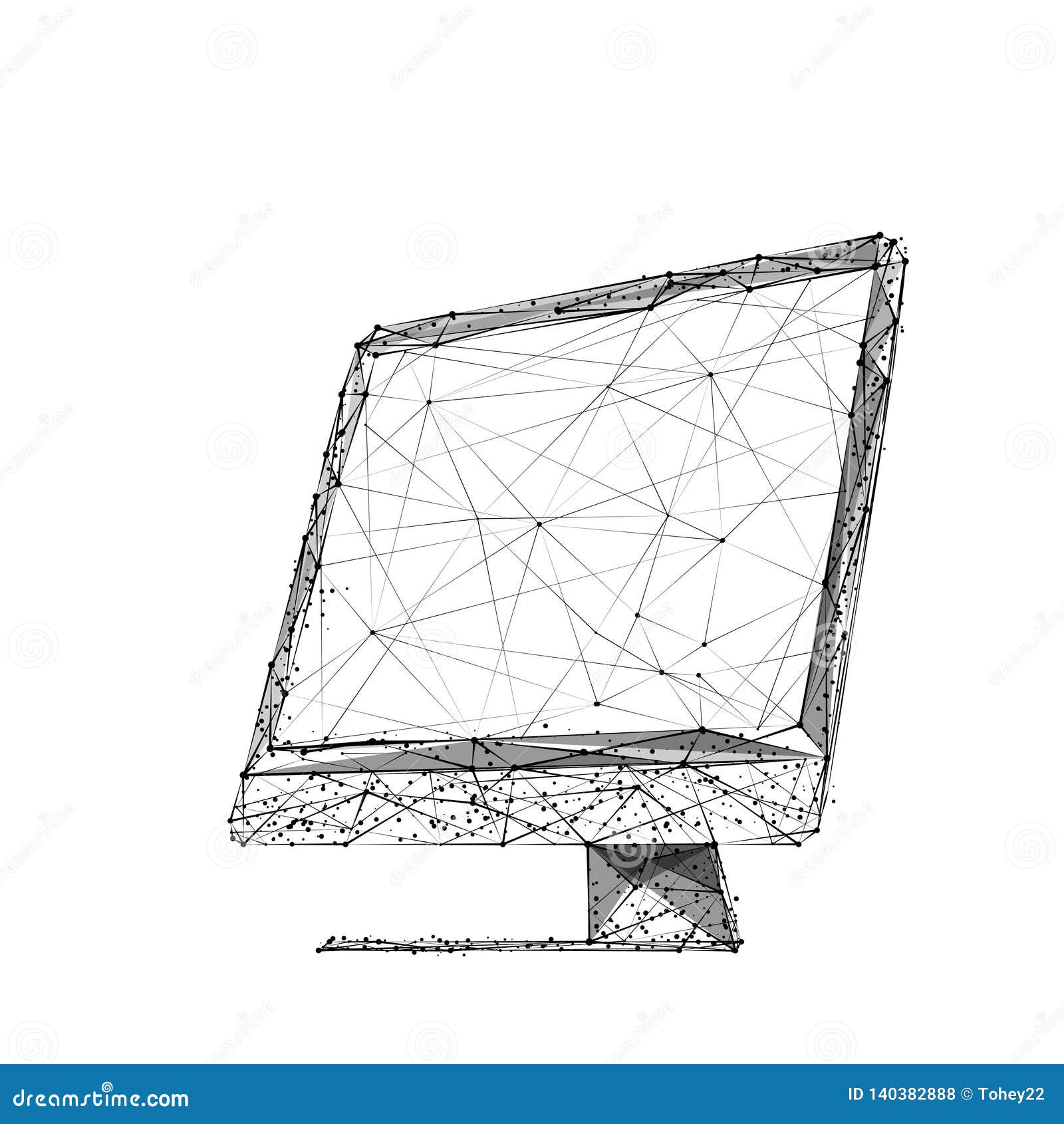 Computerization low-poly stock vector. Illustration of digital - 140382888