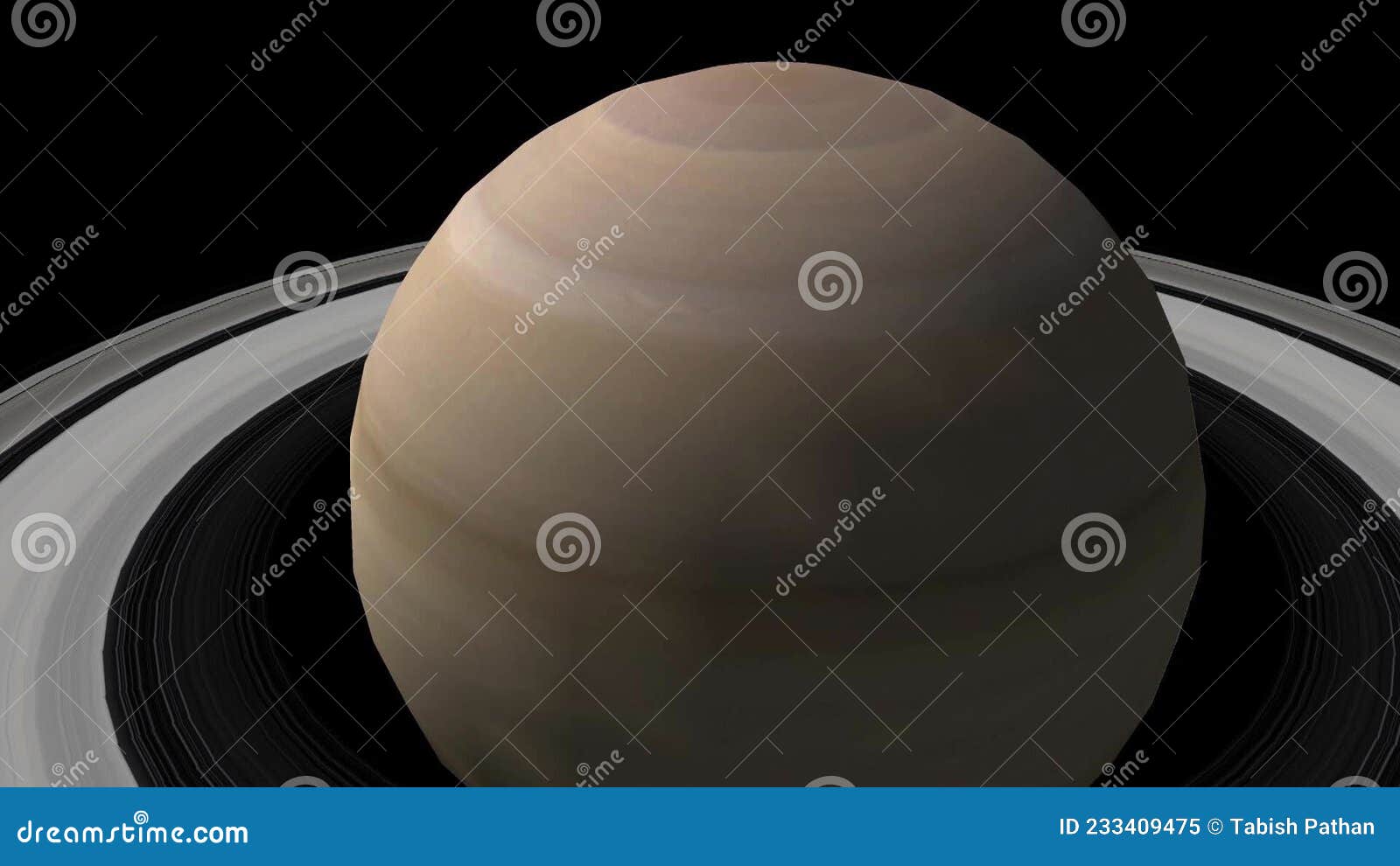 Computerized Animation of Saturn Planet Isolated in the Space. Motion ...