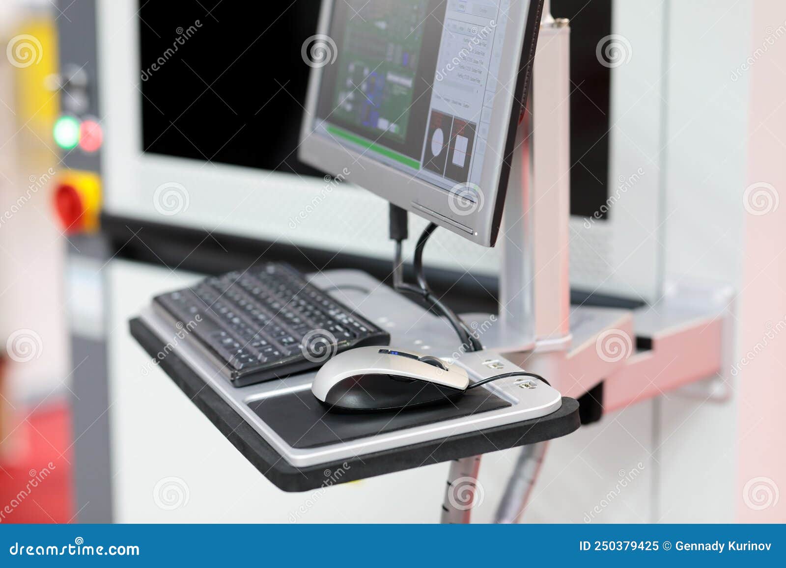 Computerized Control Console on Support Arm System Stock Image - Image ...