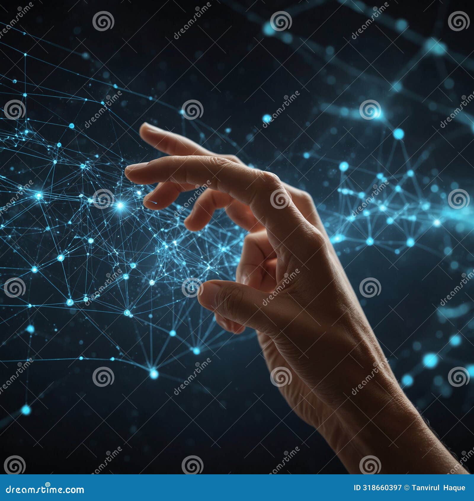 Computerized Innovation, Web Network Association Idea. Finger ...