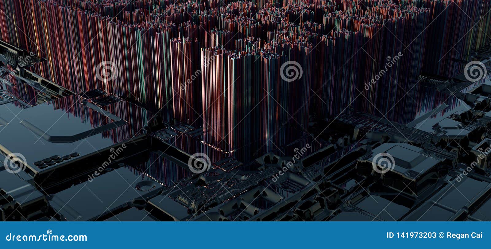 Computerized Processor City Stock Illustration - Illustration of ...