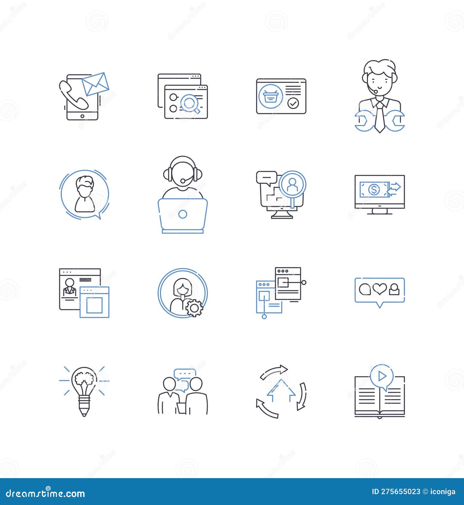 Computerized Resources Line Icons Collection. Automation, Digitization ...
