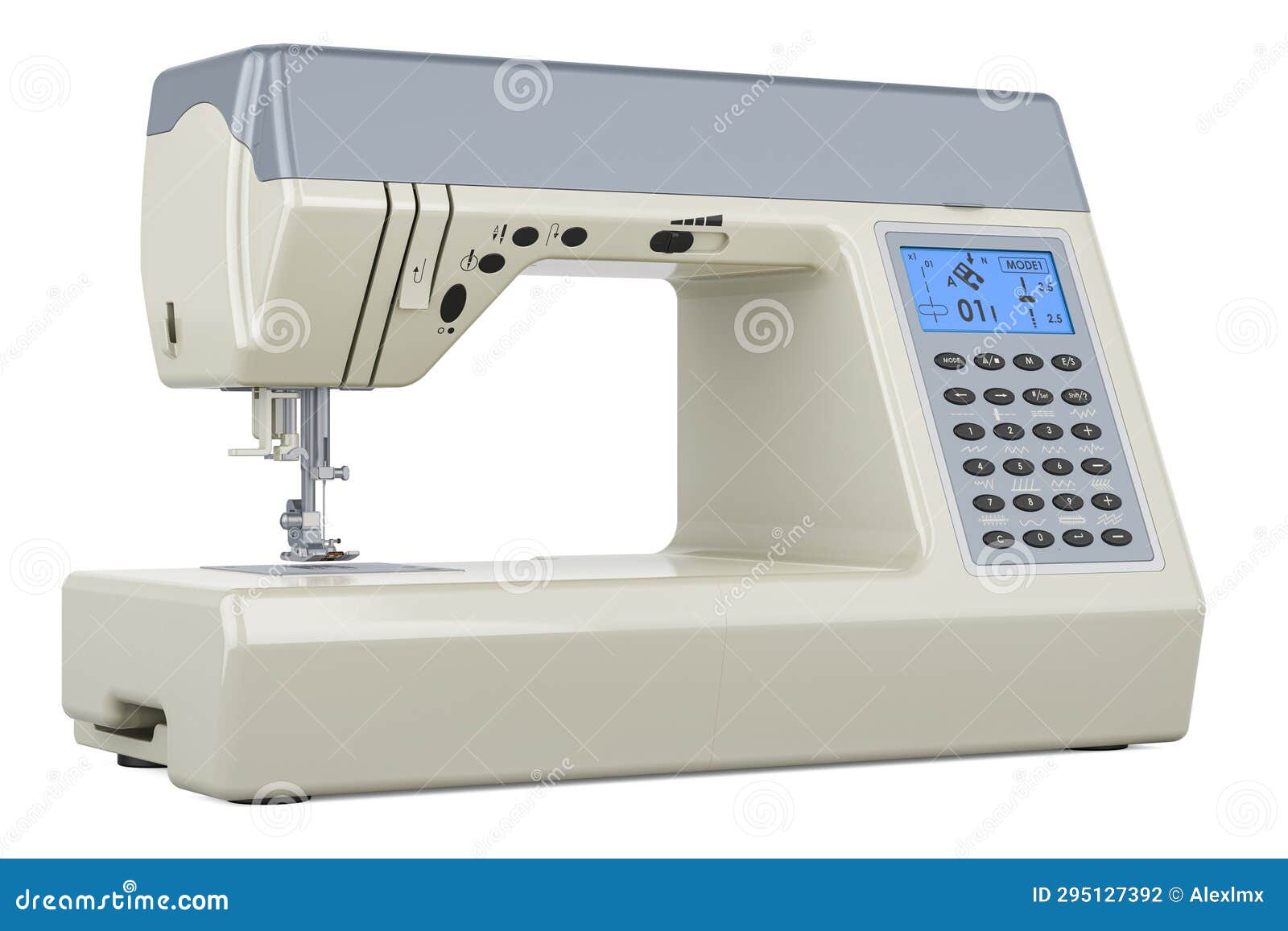 Computerized Sewing Machine. Electronic Sewing Machine, 3D Rendering ...