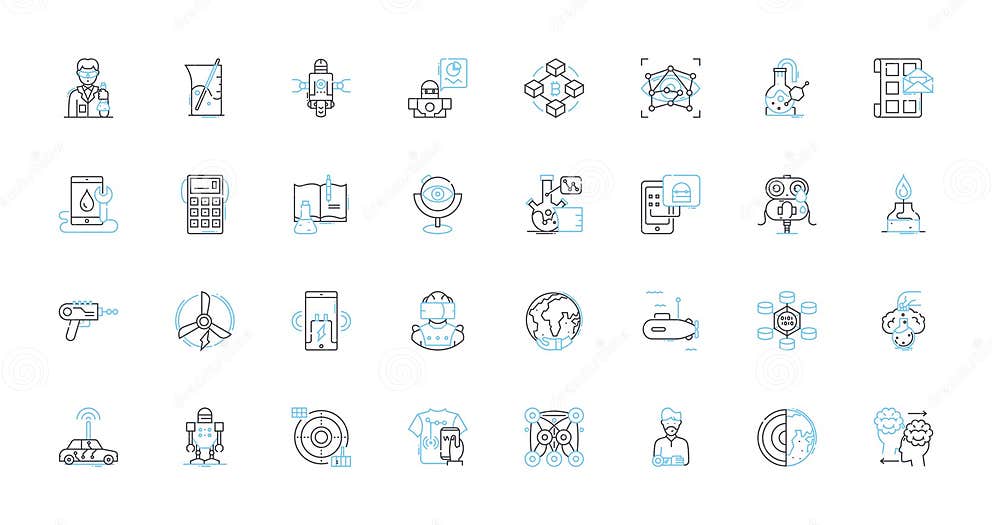 Computerized Systems Linear Icons Set. Automation, Artificial ...