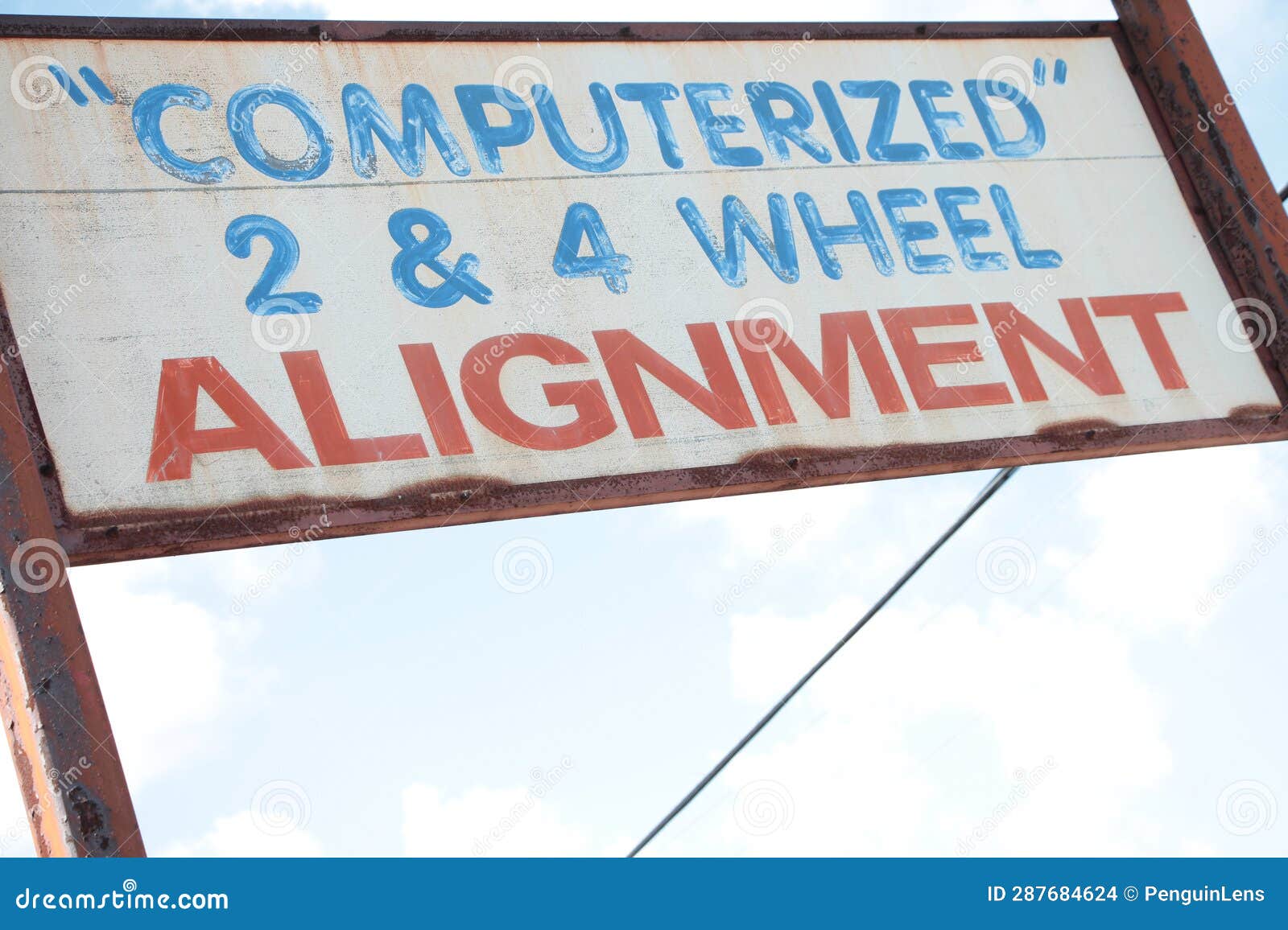 Computerized 2 and 4 Wheel Alignment Writing Caption Text Rectangle ...