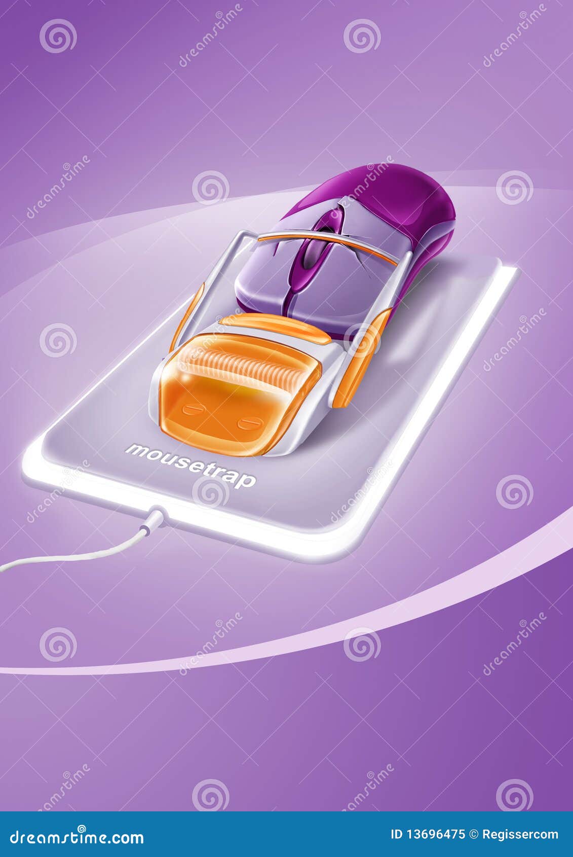 Computermaus Abgefangen in Einem Mousetrap Stock Abbildung ...