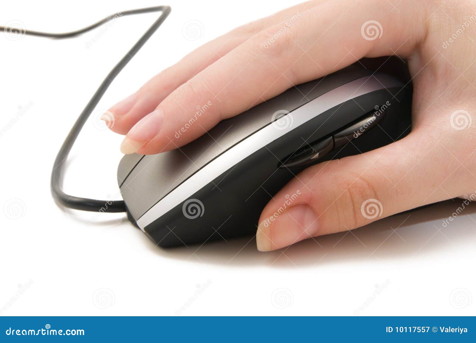 Computermaus mit der Hand stockbild. Bild von nachricht - 10117557