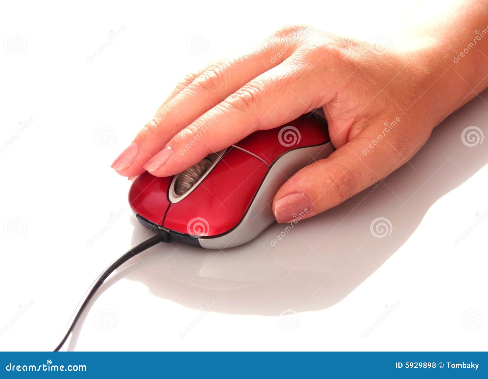 Computermaus mit der Hand stockfoto. Bild von teil, optisch - 5929898