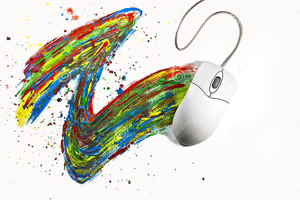 Computermouse Painting with Color Stock Image - Image of artistic ...