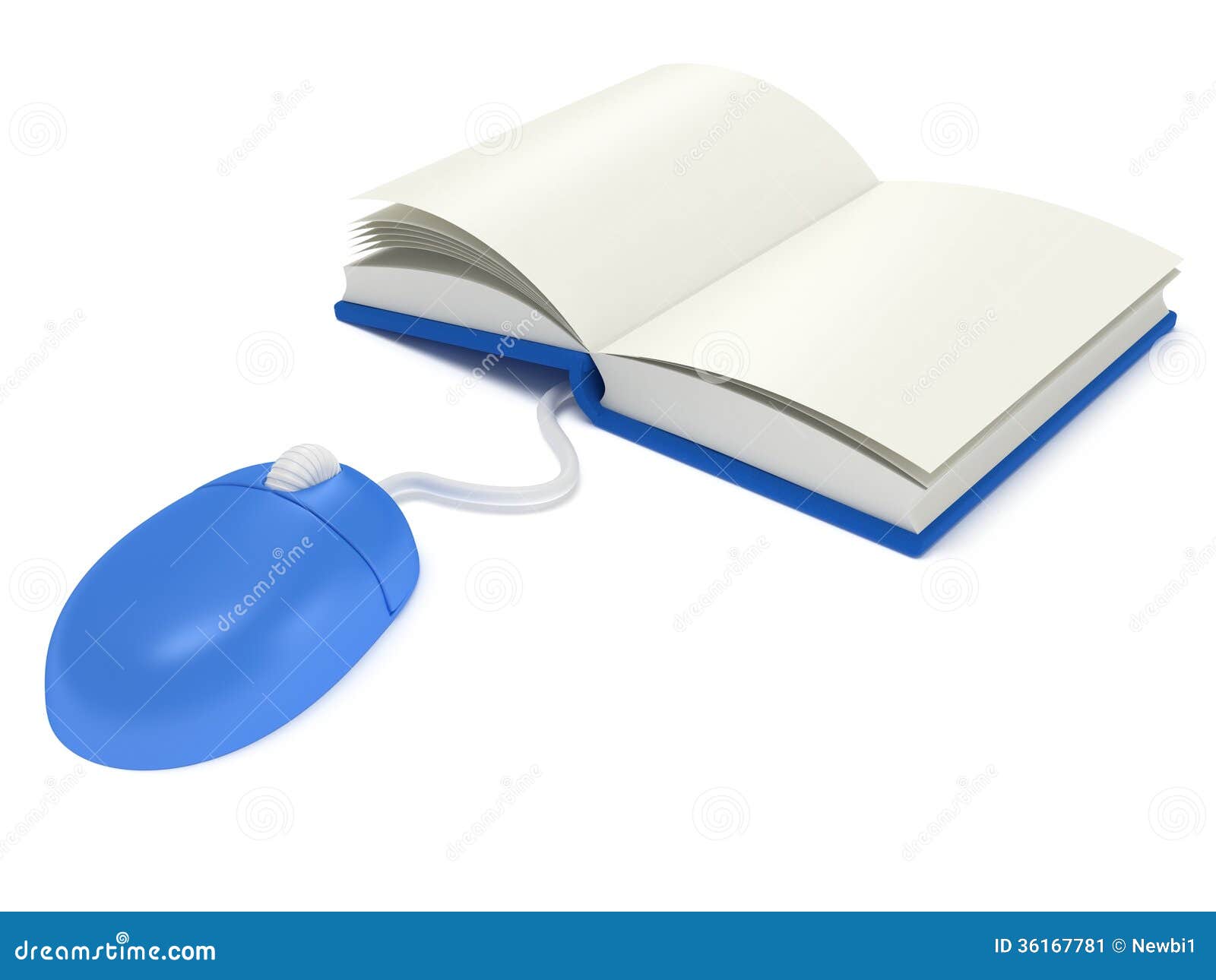 Computermuis Met Boek. 3d Geef Terug. Stock Illustratie - Illustration ...