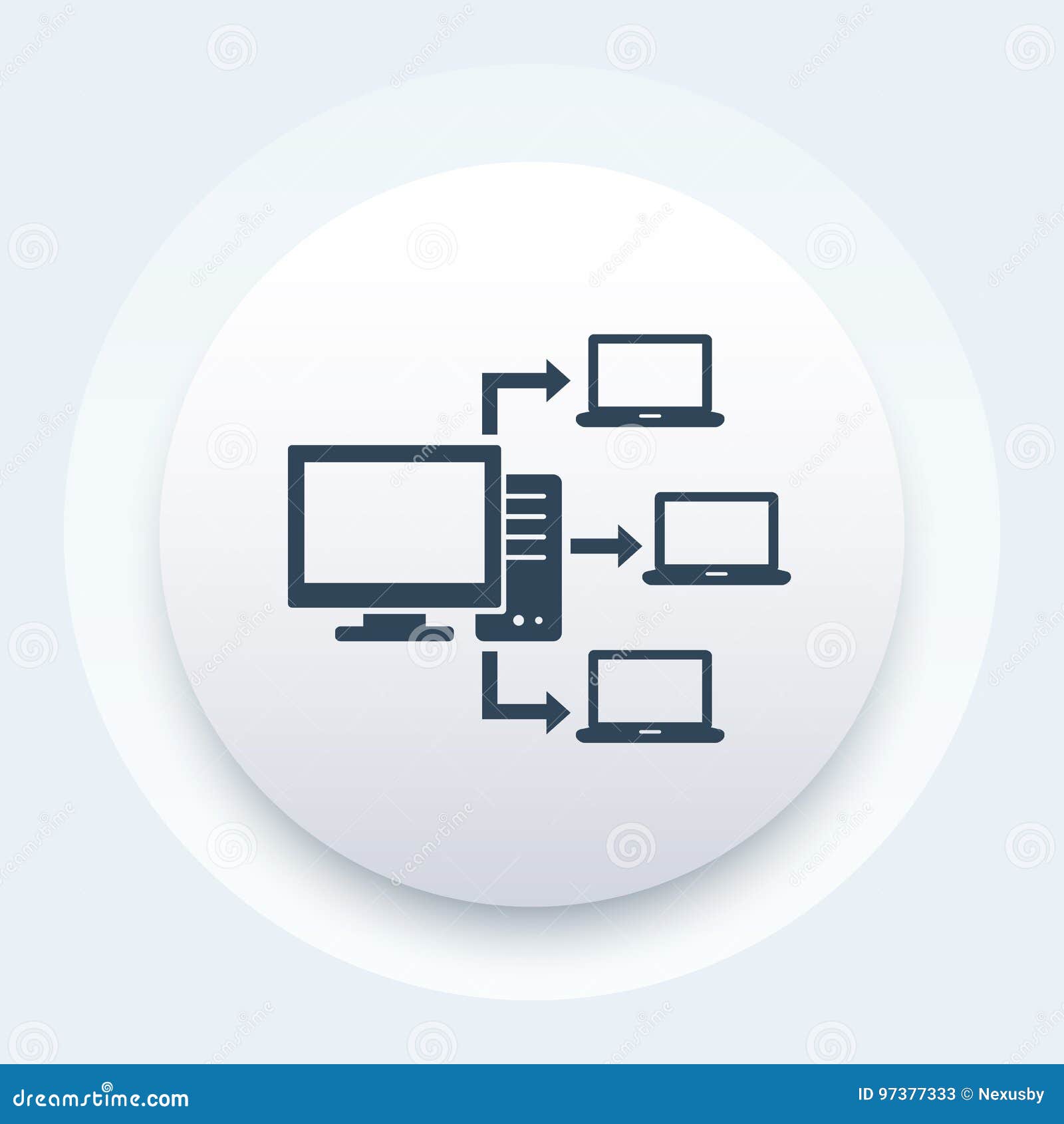 Computernetwerk, Het Pictogram Van De Gegevensbestandserver Vector ...