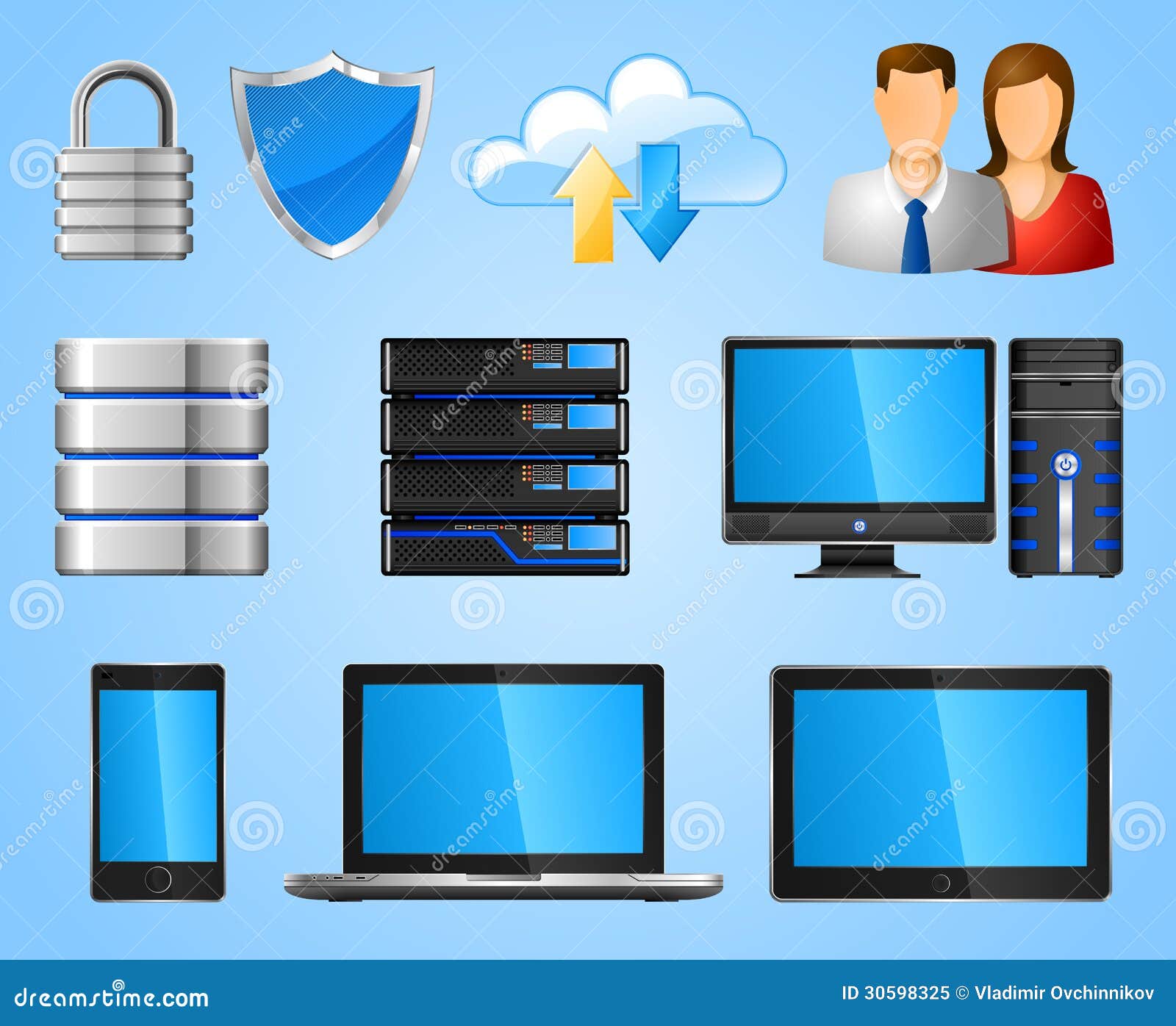 Computerpictogrammen vector illustratie. Illustration of informatie ...