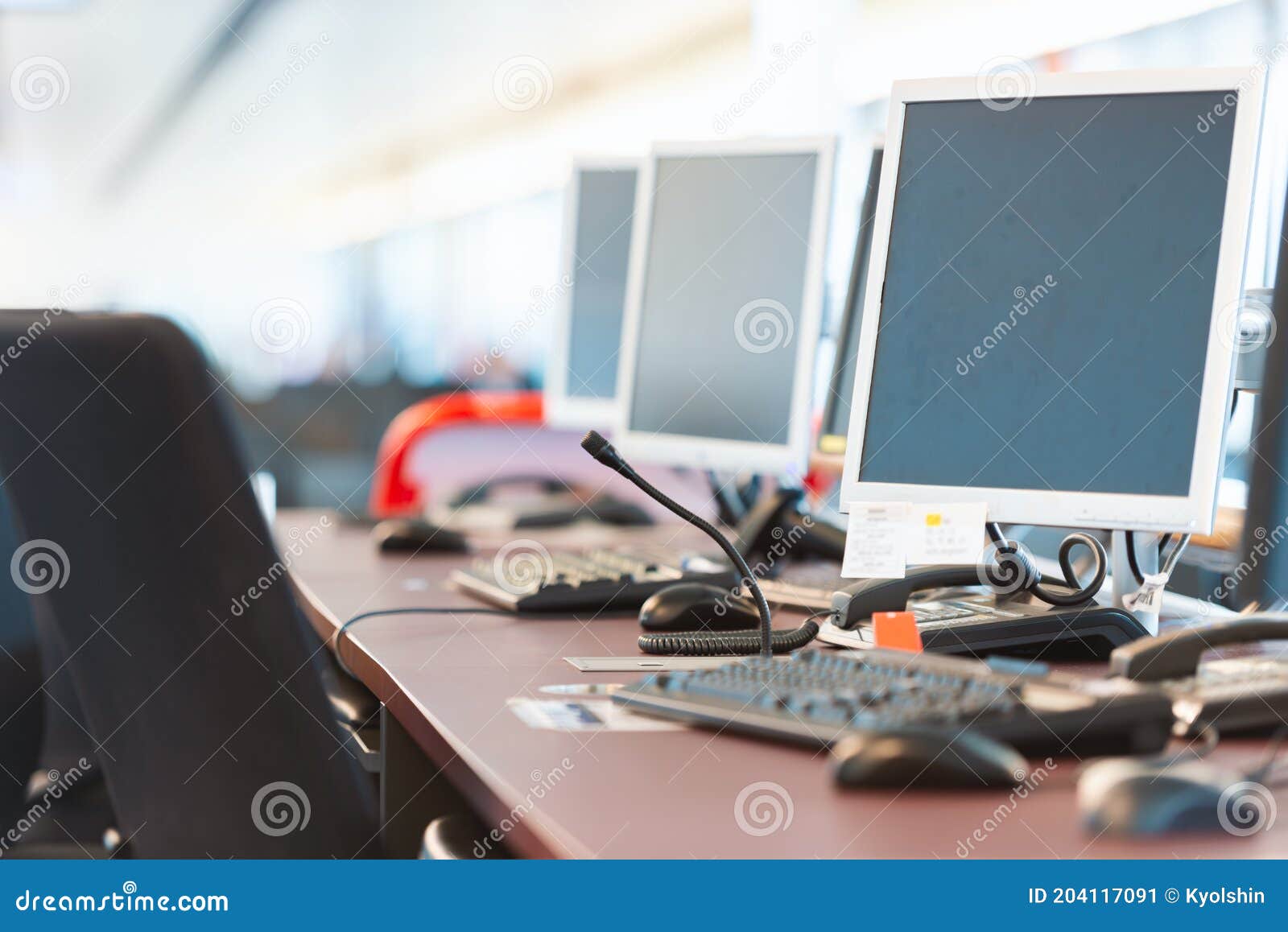 Computers at Airport Boarding Gate Stock Image - Image of ...