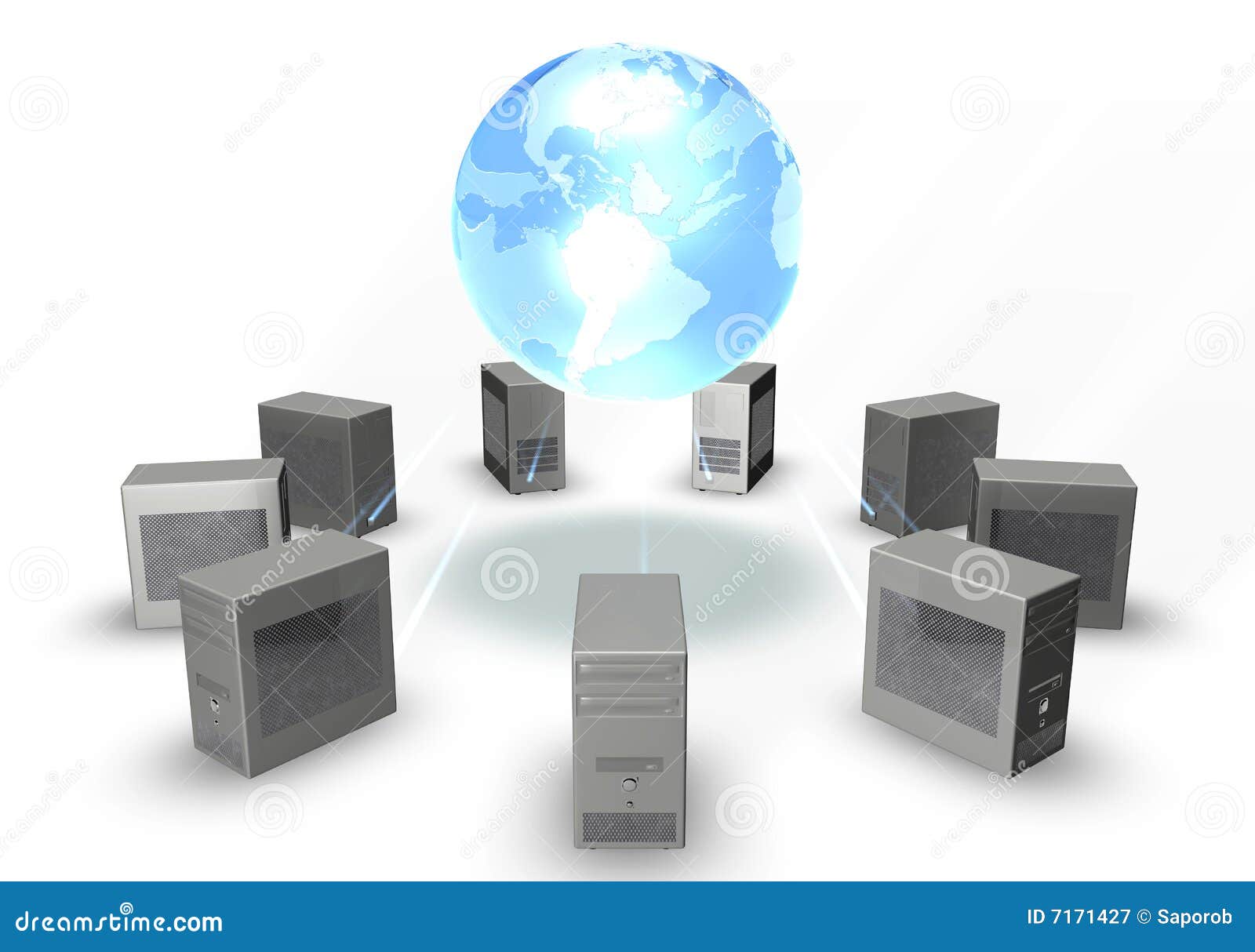 Computers Around the World stock illustration. Illustration of computer ...