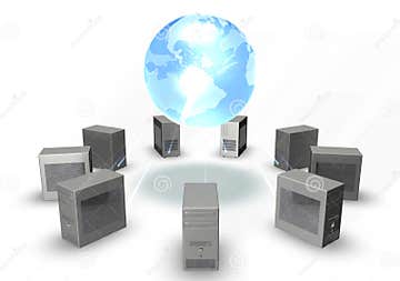 Computers Around the World stock illustration. Illustration of computer ...