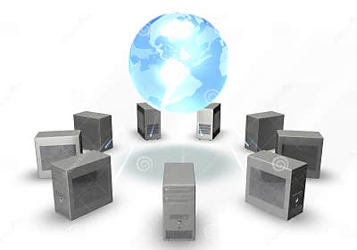 Computers Around the World stock illustration. Illustration of computer ...