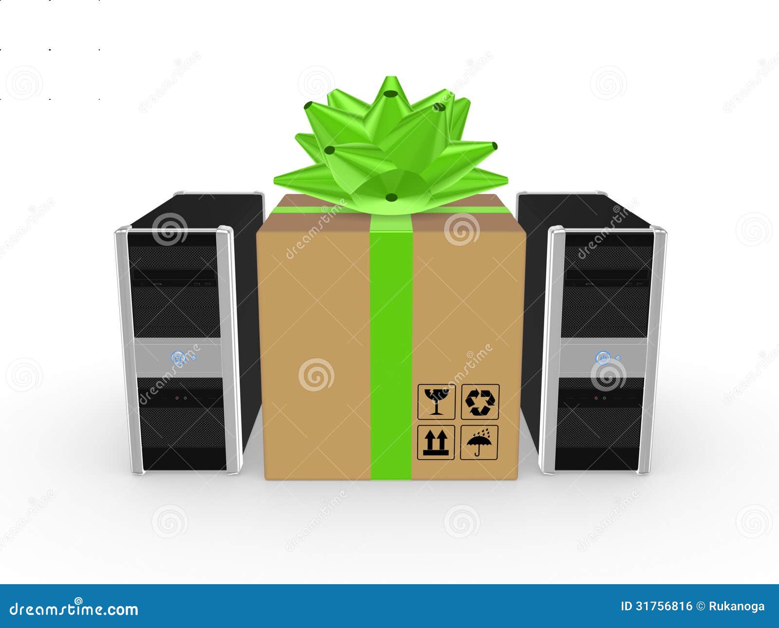 Computers and carton box. stock illustration. Illustration of ...