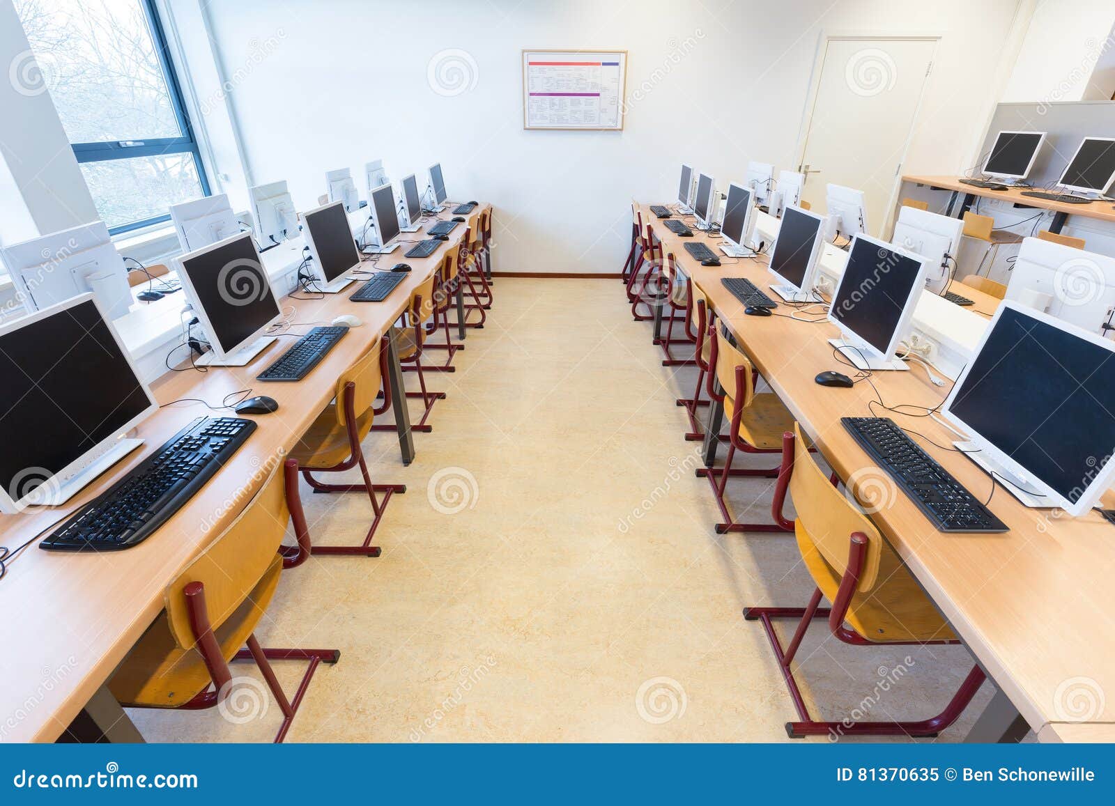 Computers in Classroom of Dutch Secondary Education Stock Image - Image ...