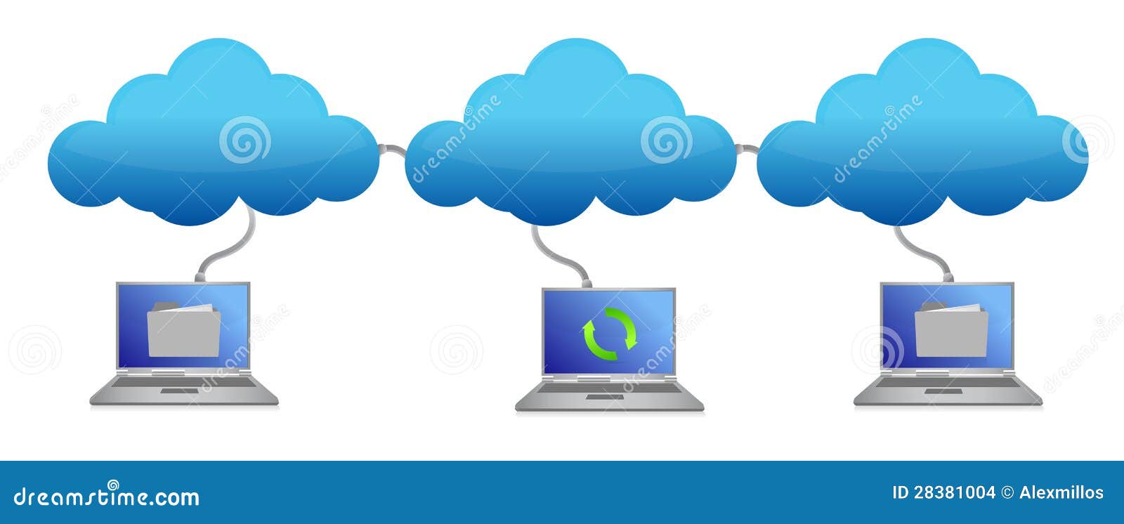 Computers Communicating with Resources Stock Illustration ...