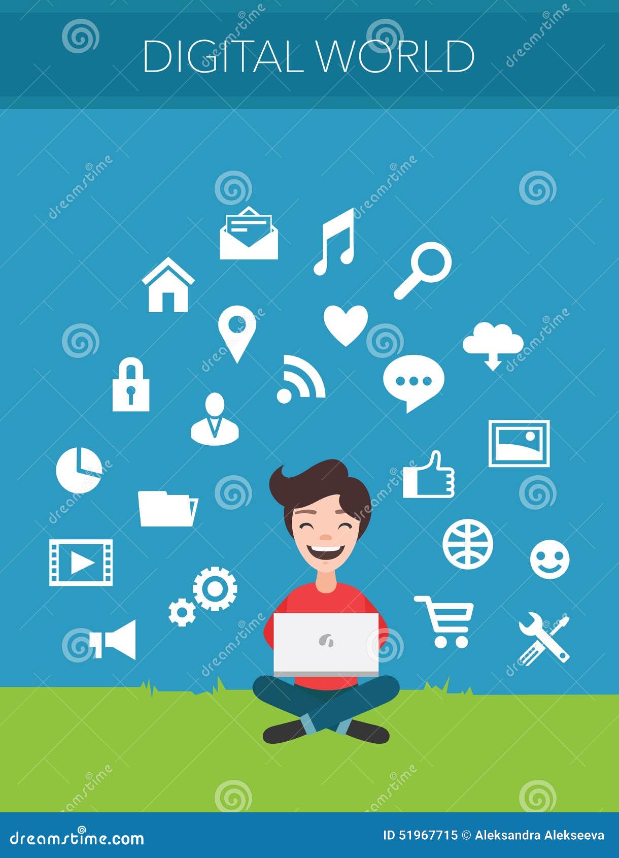 Computers and Communication Concept Vector Stock Vector - Illustration ...