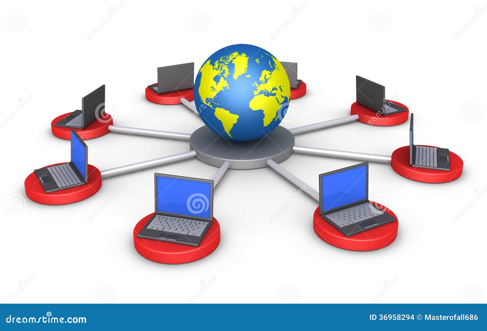 Computers are Connected To the World Stock Illustration - Illustration ...