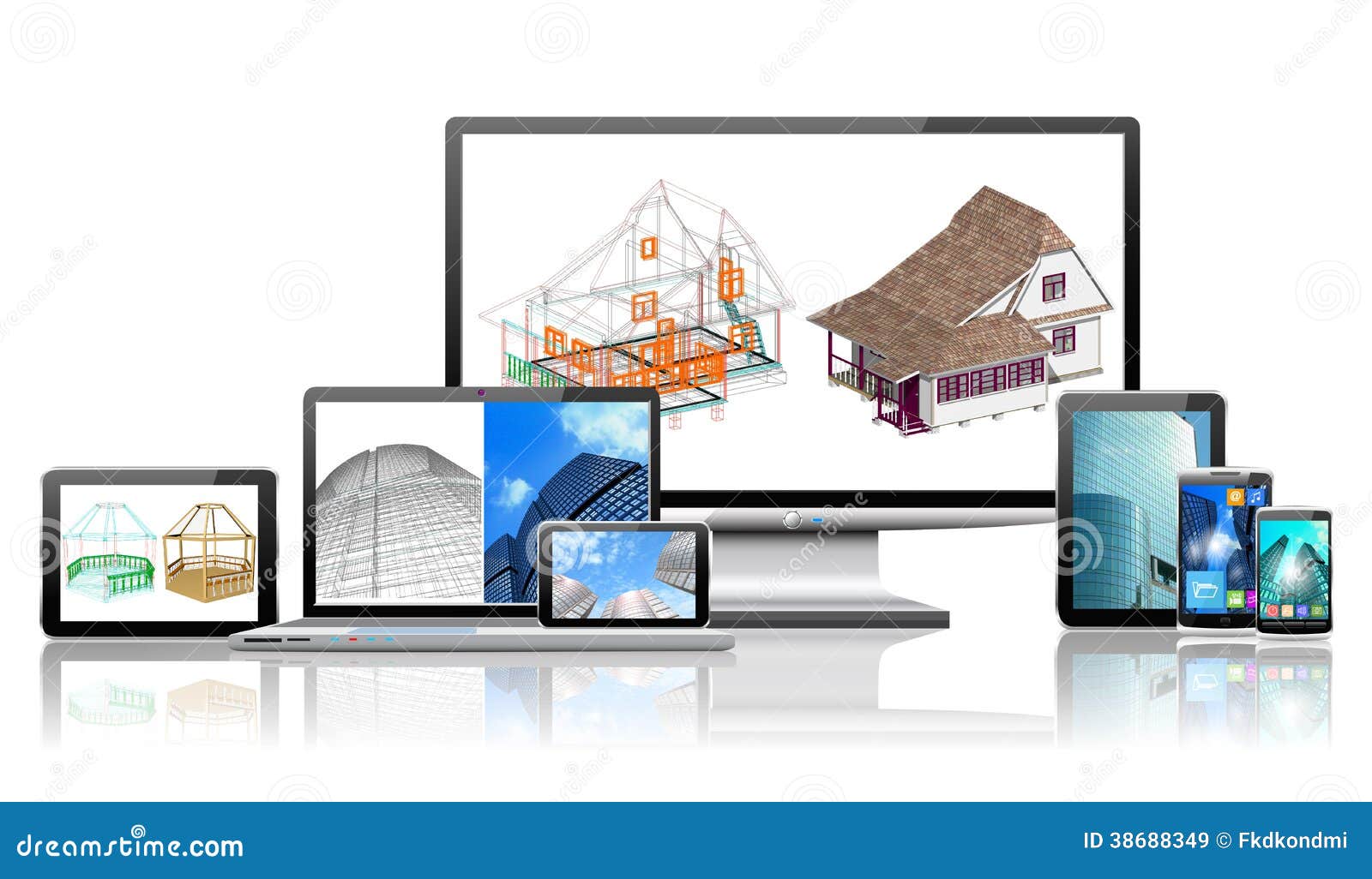 Computers and Construction Concept. Stock Illustration - Illustration ...