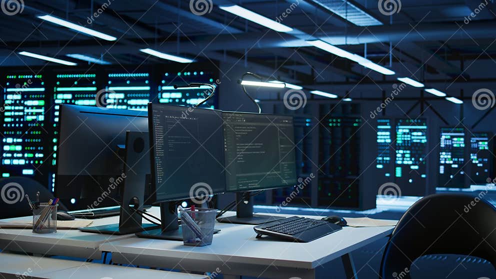 Computers in Data Center Business Used for Managing Mainframes Stock ...