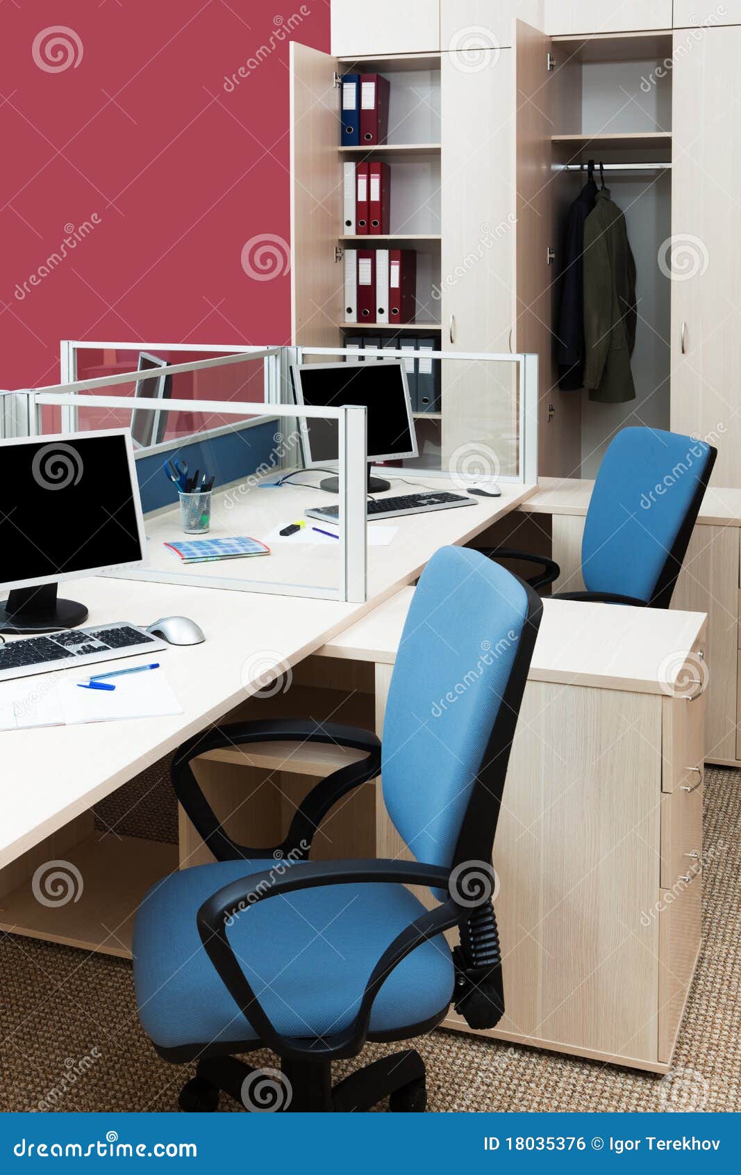 Computers on a desk stock photo. Image of equipment, clean - 18035376