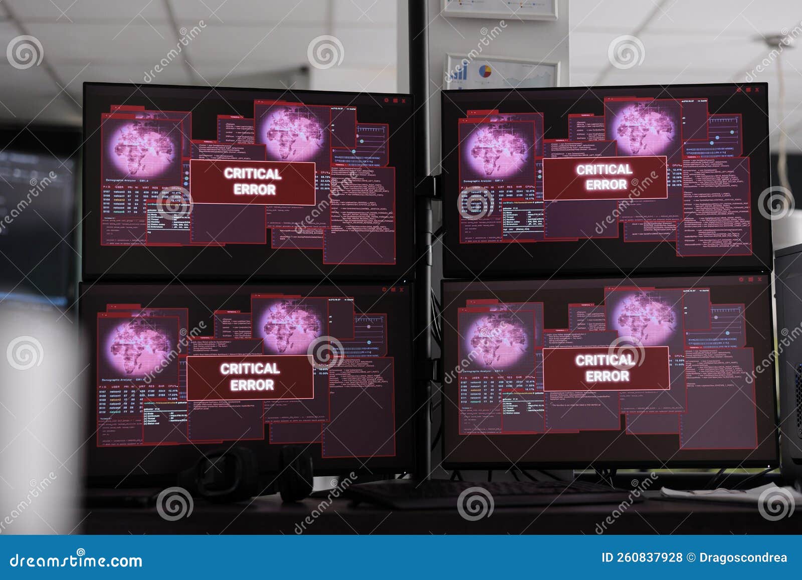 Computers Displays Having Critical Error Message Flashing On Screen