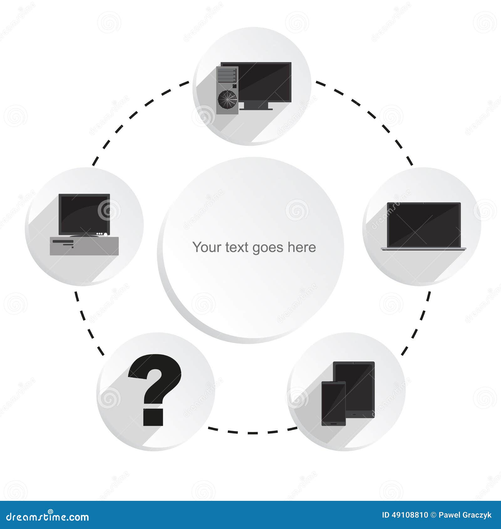 Computers Set, PC Evolution From Obsolete To Modern Vector ...