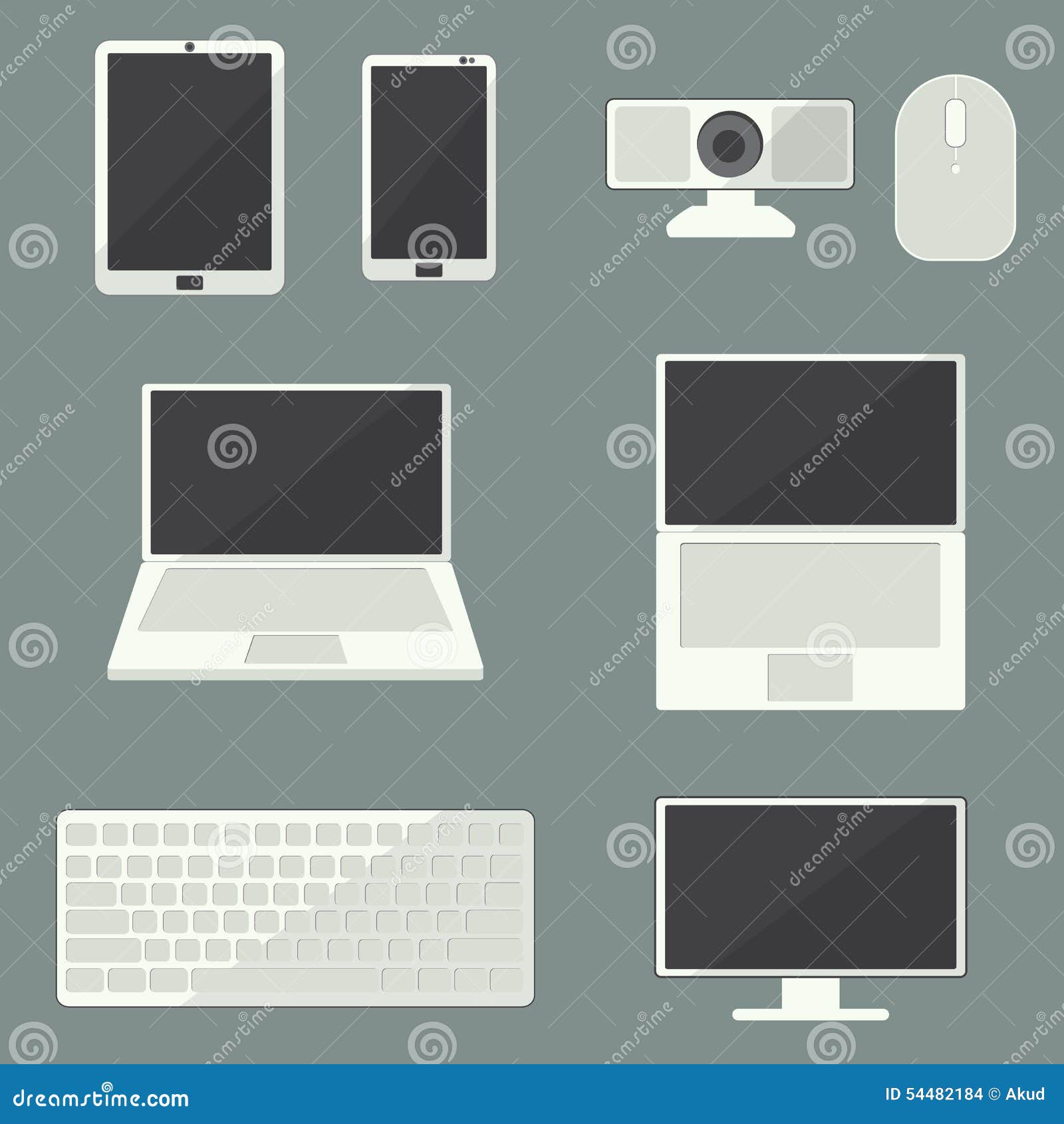 Computers icon set stock vector. Illustration of design - 54482184