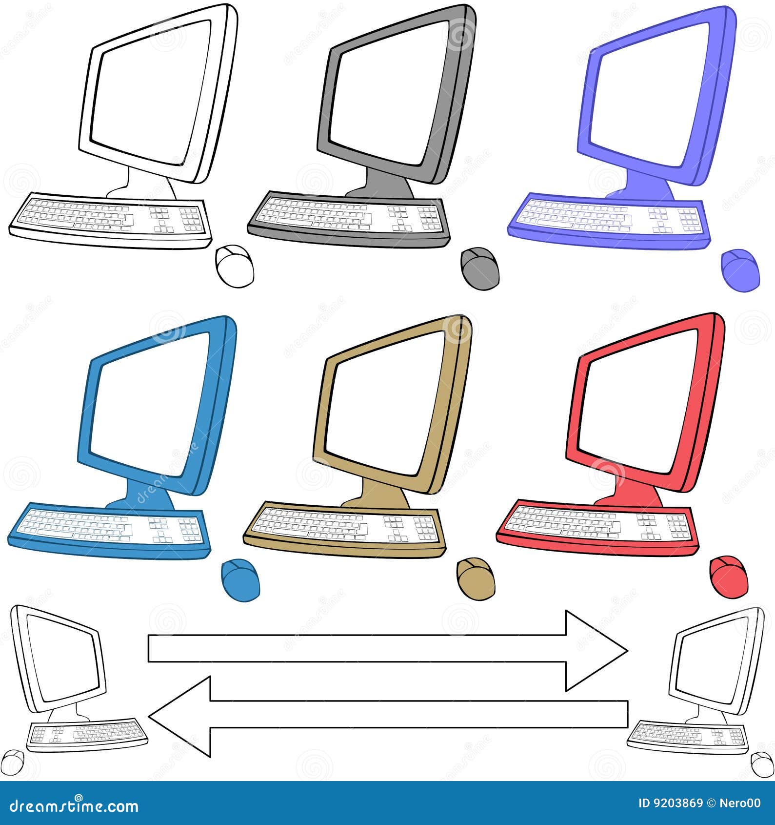 Computers icons set stock vector. Illustration of series - 9203869